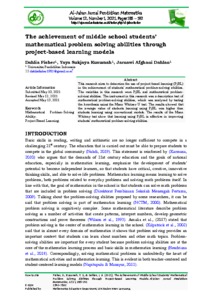 The achievement of middle school students’ mathematical problem solving abilities through ...